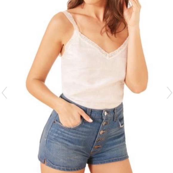 Reformation | Tops | Reformation Emmie Lace Trim Linen Camisole | Poshmark